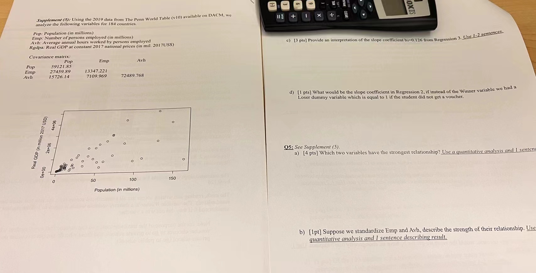Solved c) [3 pts] Use the scatter plot in Supplement (5) to | Chegg.com