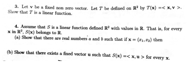 Solved 3. Let v be a fixed non zero vector. Let T be defined | Chegg.com