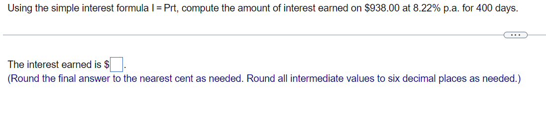 Solved Using the simple interest formula I = Prt, compute | Chegg.com