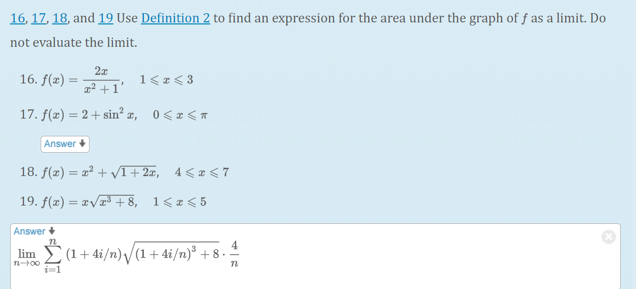 Solved 16, 17, 18, and 19 Use Definition 2 to find an | Chegg.com Solved 16, 17, 18, and 19 Use Definition 2 to find an | Chegg.com