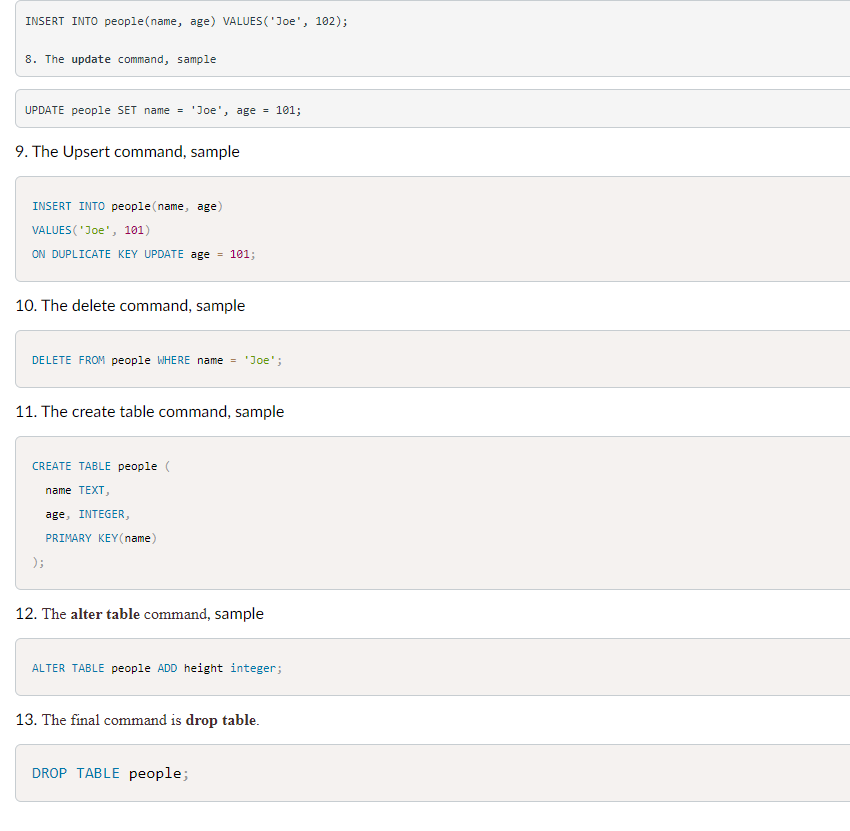 Using the Repl.it SQLite web site create 13 SQL | Chegg.com