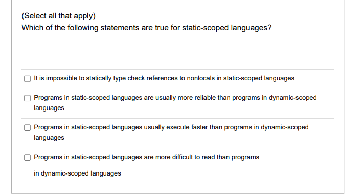 Solved (Select all that apply) Which of the following | Chegg.com