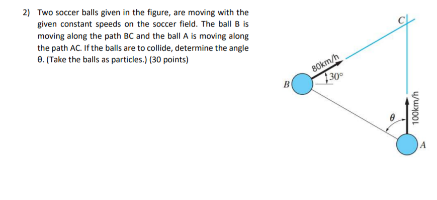 Solved 2) Two Soccer balls given in the figure, are moving | Chegg.com