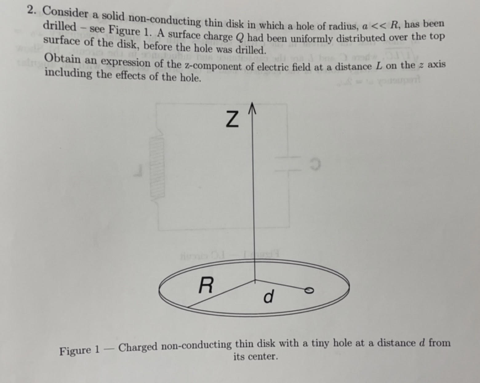Solved 2. Consider a solid non-conducting thin disk in which | Chegg.com