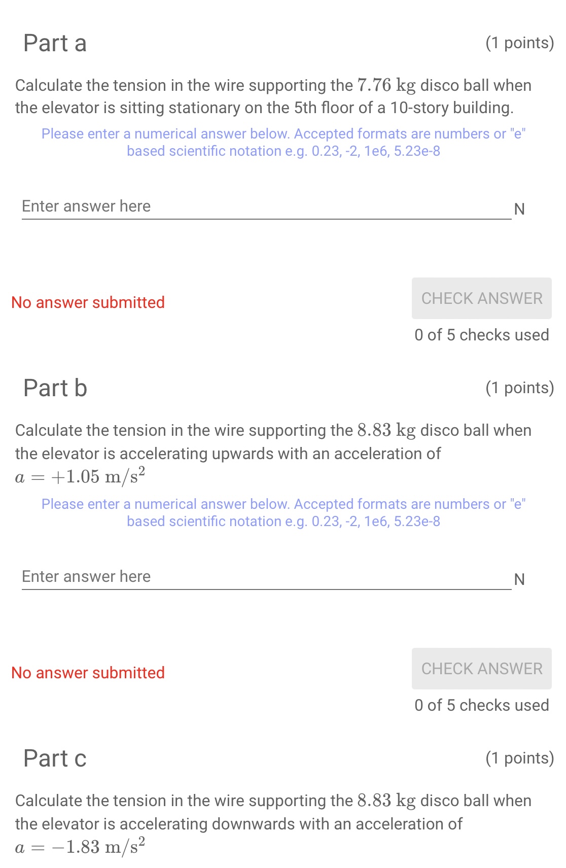 Solved Part a (1 points) Calculate the tension in the wire | Chegg.com