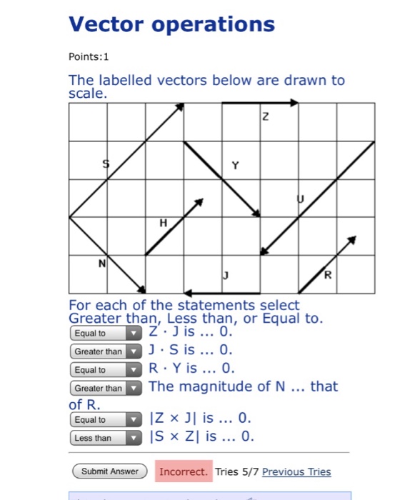 Solved Vector operations Points: 1 The labelled vectors | Chegg.com