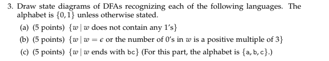 Solved 7. (a) (5 points) Draw the state diagram of a DFA | Chegg.com