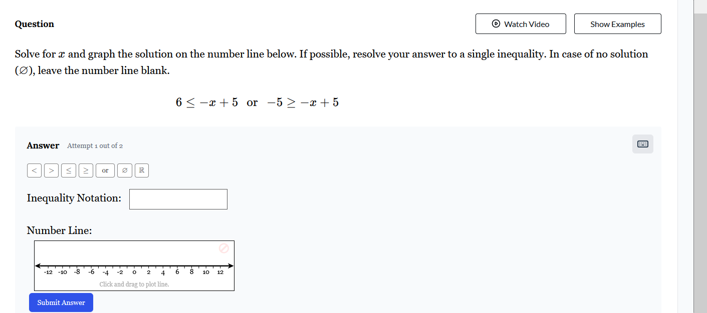 Solved Solve for x and graph the solution on the number line | Chegg.com