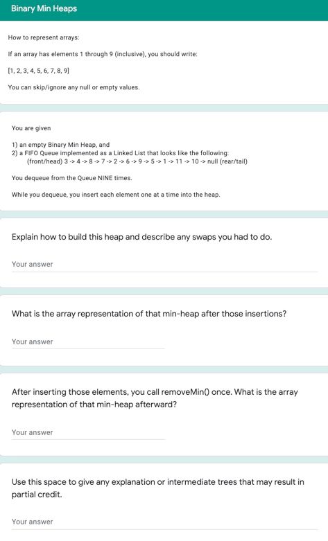 Solved Binary Min Heaps How To Represent Arrays If An Array