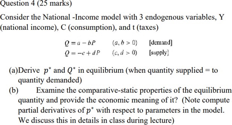 Solved Consider the National -Income model with 3 endogenous | Chegg.com