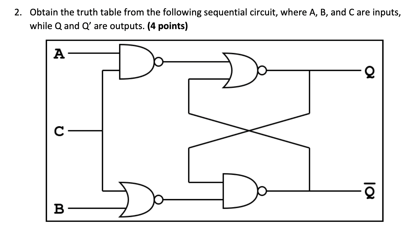 Solved 2. Obtain the truth table from the following | Chegg.com