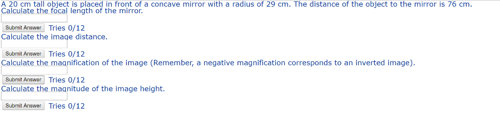 Solved A 20 cm tall object is placed in front of a concave | Chegg.com