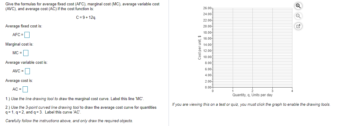 Solved Give the formulas for average fixed cost (AFC), | Chegg.com