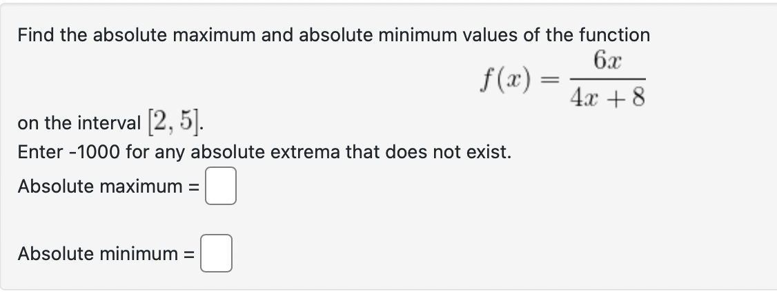 Solved Find the absolute maximum and absolute minimum values | Chegg.com