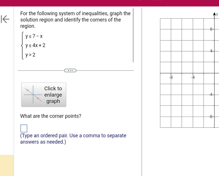 Solved For the following system of inequalities, graph | Chegg.com