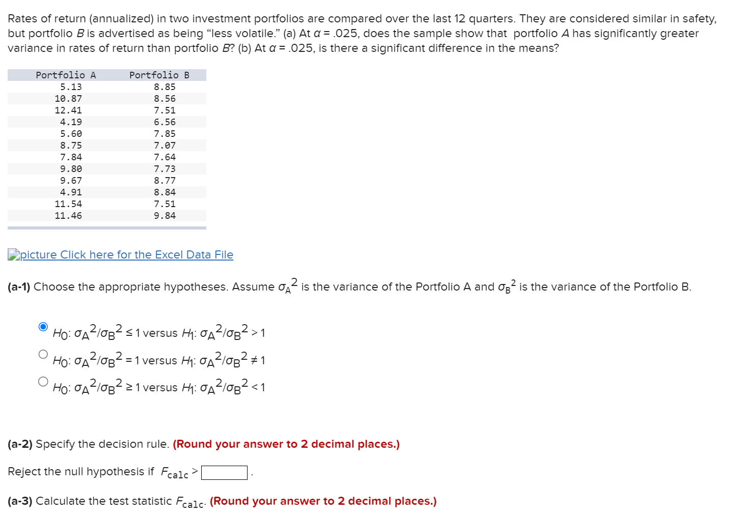 Solved H0:μ1−μ2=0 vs. H1:μ1−μ2 =0 H0:μ1−μ2≥0 vs. H1:μ1−μ2