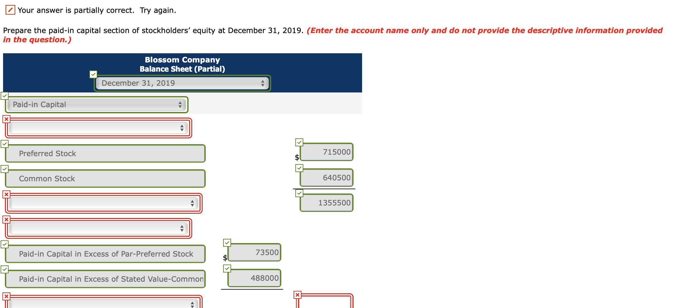 Solved Problem 11-1A (Part Level Submission) Blossom Company | Chegg.com