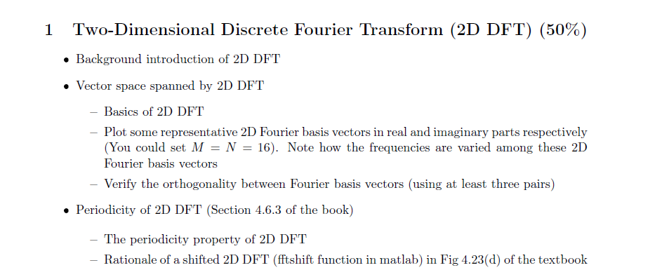 1 Two-Dimensional Discrete Fourier Transform (2D DFT) | Chegg.com