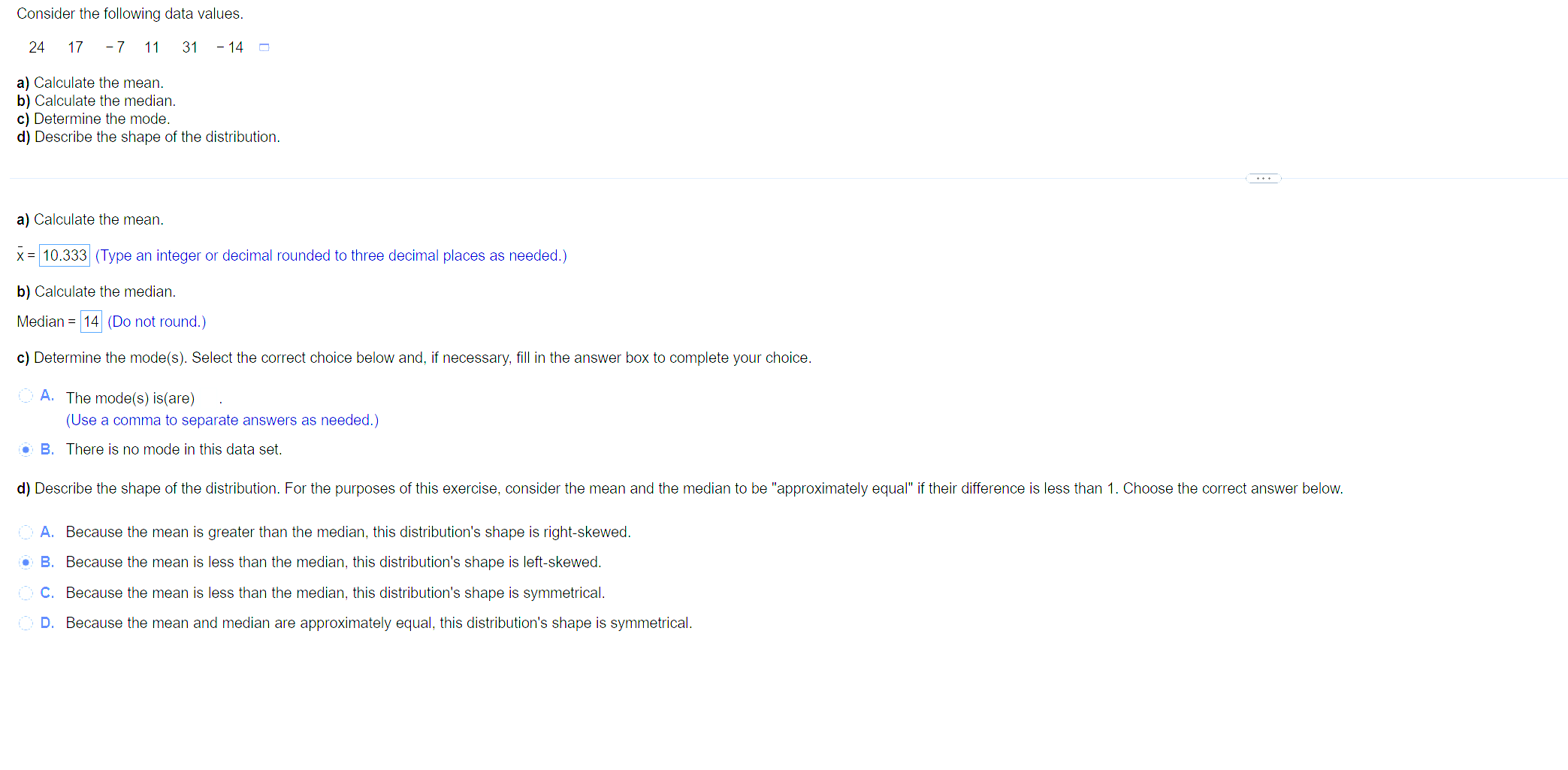 Solved Consider the following data | Chegg.com