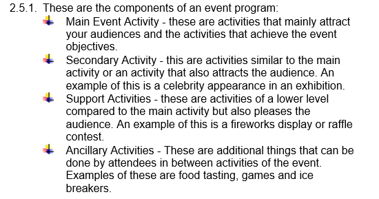 Solved Explain EACH component of an event program and give | Chegg.com