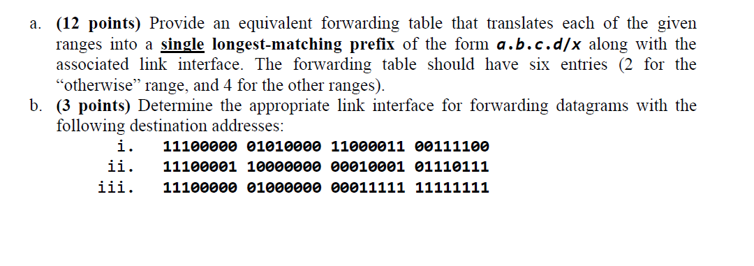 Solved Problem # 1 (15 points): Consider a datagram network | Chegg.com