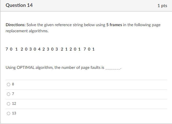 Solved Question 15 1 pts Directions: Solve the given | Chegg.com