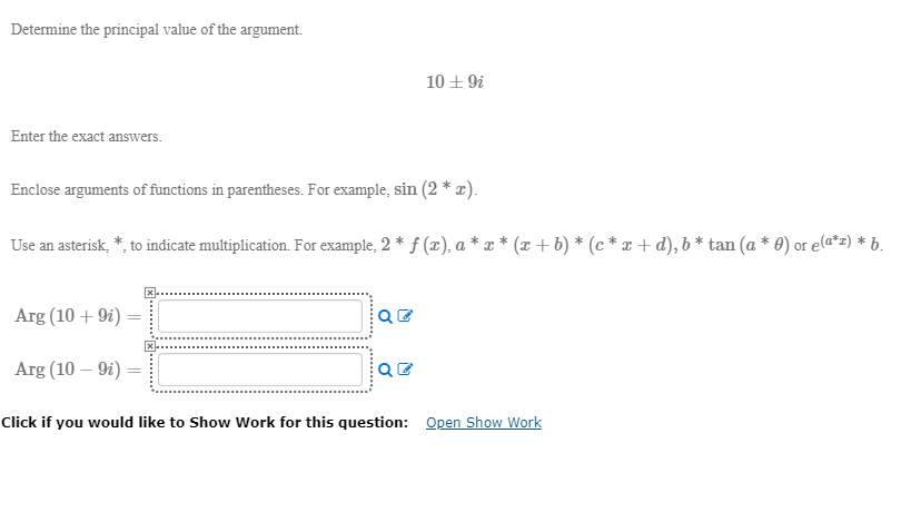 Solved Determine The Principal Value Of The Argument 10 £9i