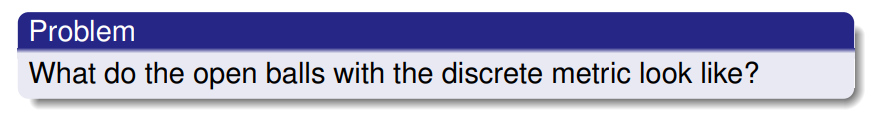 Solved ProblemWhat do the open balls with the discrete | Chegg.com