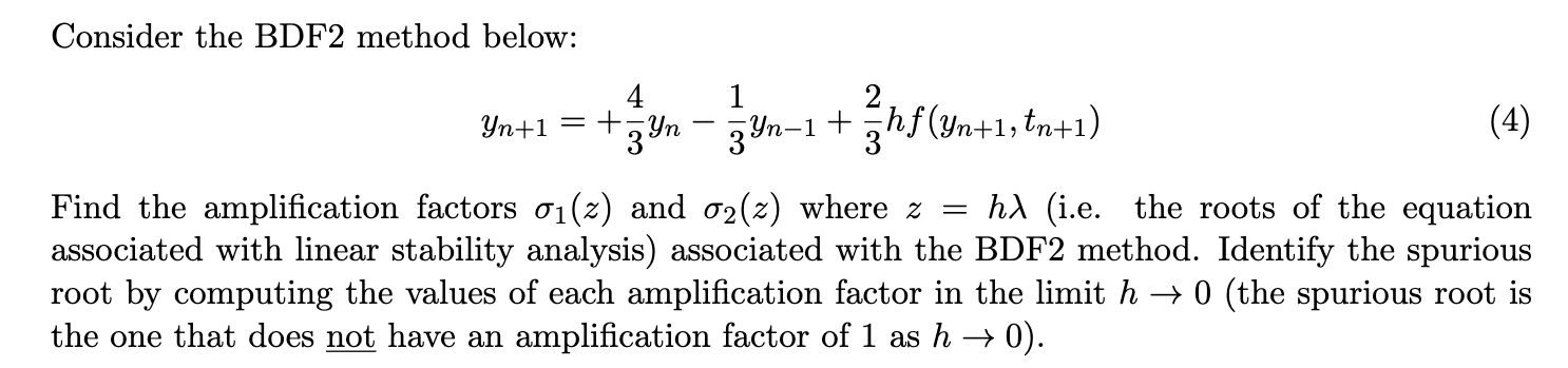 Consider the second order backward difference formula | Chegg.com