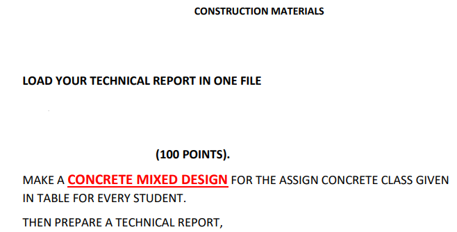 Solved CONSTRUCTION MATERIALS this homework i want a | Chegg.com