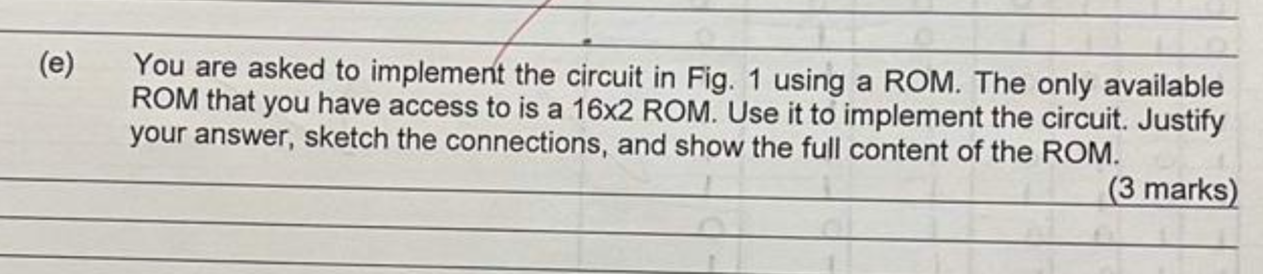 (e) You are asked to implement the circuit in Fig. 1 | Chegg.com