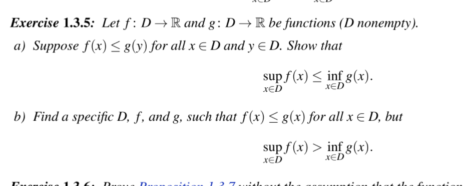 Solved Exercise 1.3.5: Let f:D+R and g:D+R be functions (D | Chegg.com