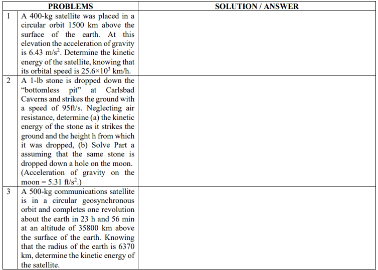 Solved Solve the following problems. Show your | Chegg.com
