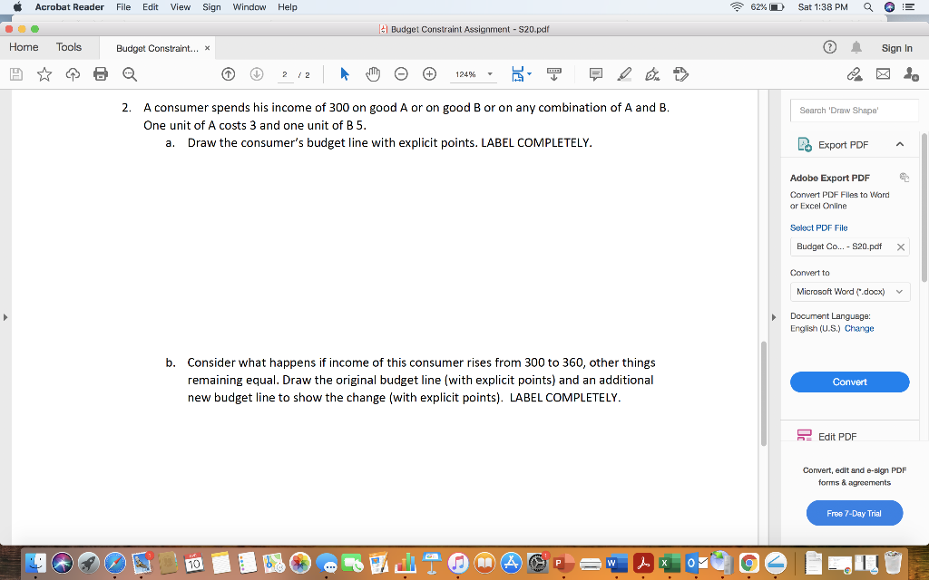 Solved Acrobat Reader File Edit View Sign Window Help 62%D | Chegg.com