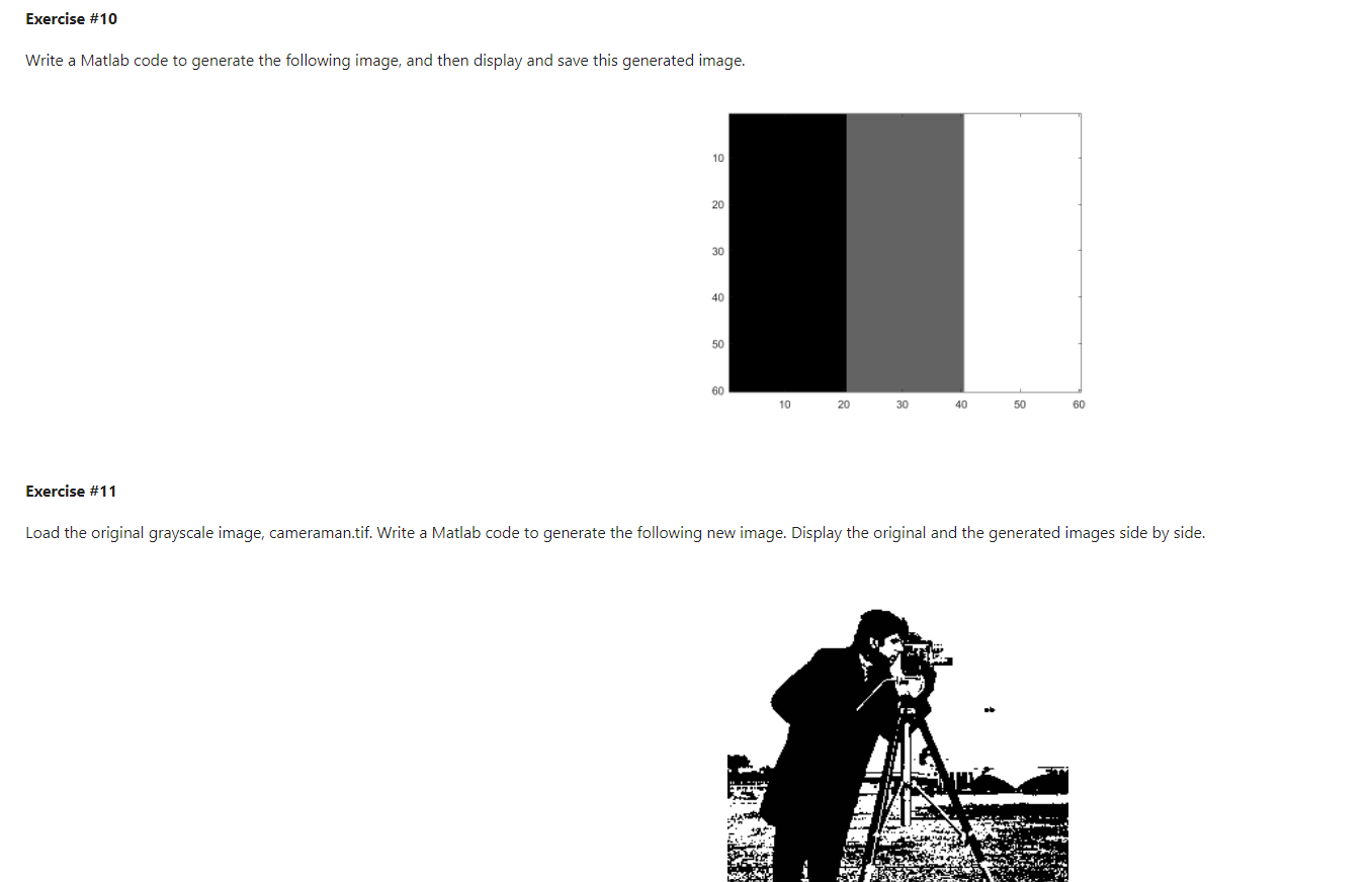 Solved Exercise #10 Write a Matlab code to generate the | Chegg.com