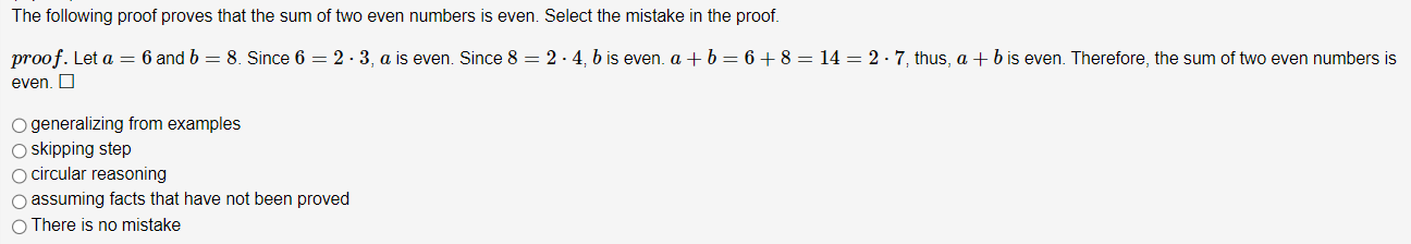 Solved The following proof proves that the sum of two even | Chegg.com