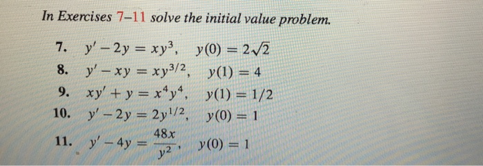 Solved In Exercises 7-11 solve the initial value problem. 9. | Chegg.com