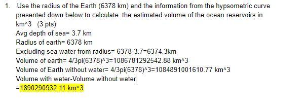 Solved 1. Use the radius of the Earth (6378 km) and the | Chegg.com