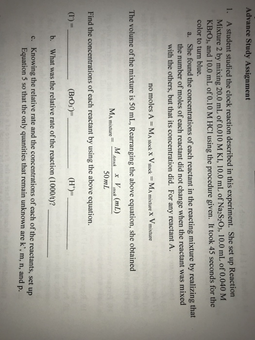 Solved Advance Study Assignment A student studied the clock | Chegg.com