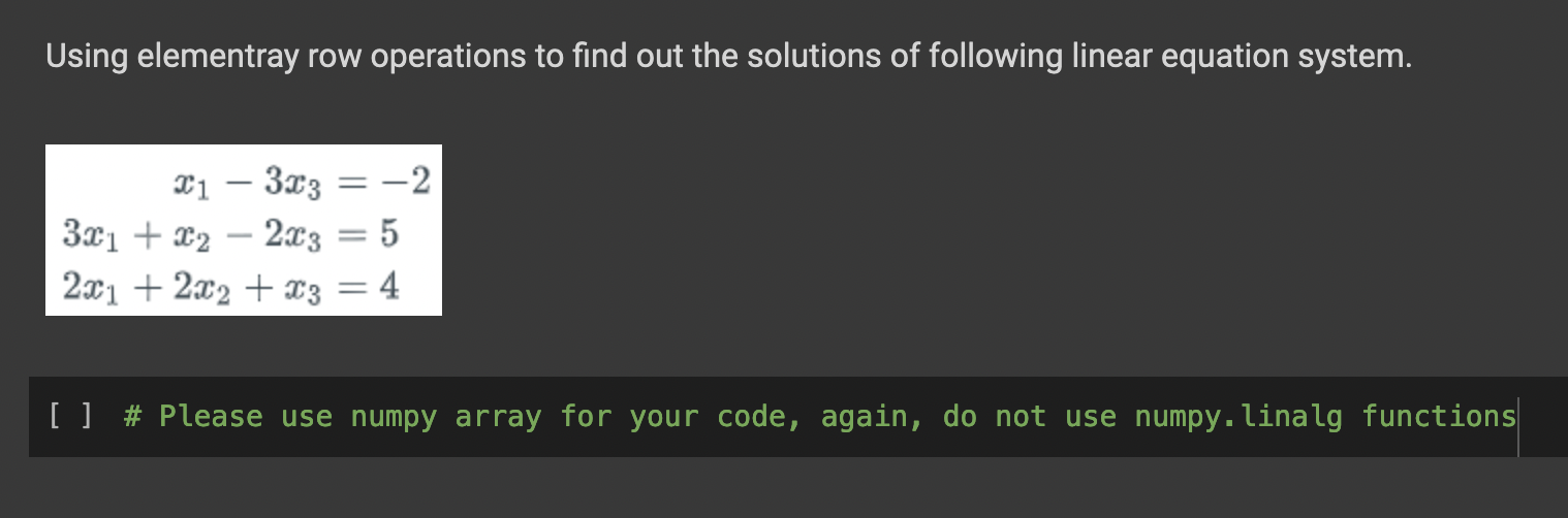 Solved Using elementray row operations to find out the | Chegg.com