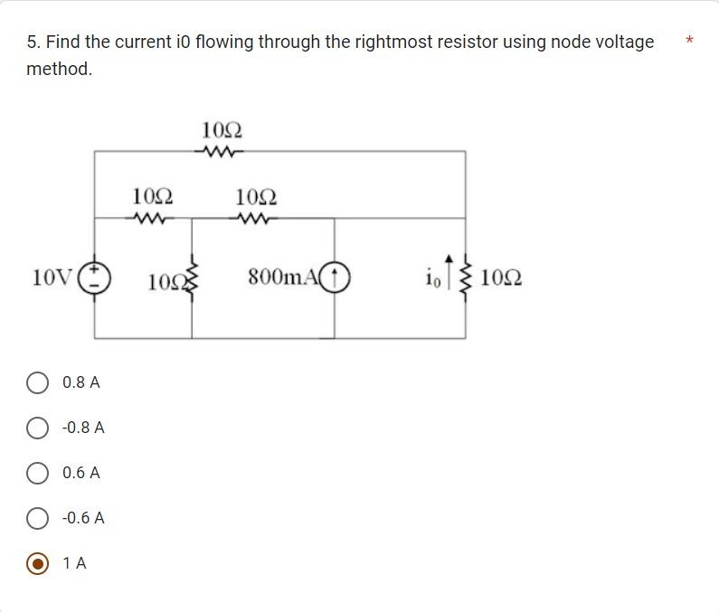 Solved 5. Find the current io flowing through the rightmost | Chegg.com
