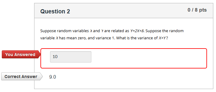 Solved Question 2 018 pts Suppose random variables x and Y | Chegg.com