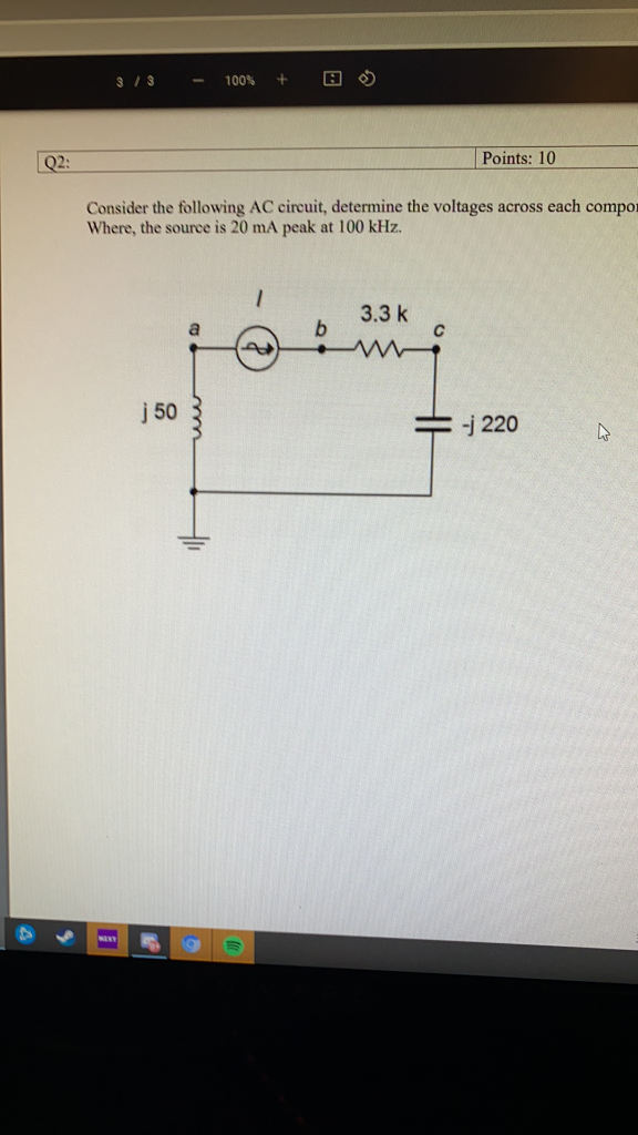 Solved 100% Q2: Points: 10 Consider the following AC | Chegg.com