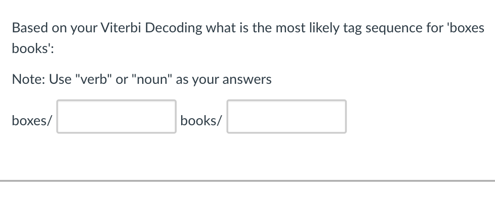 Solved The following tagging model has the two words 'boxes' | Chegg.com