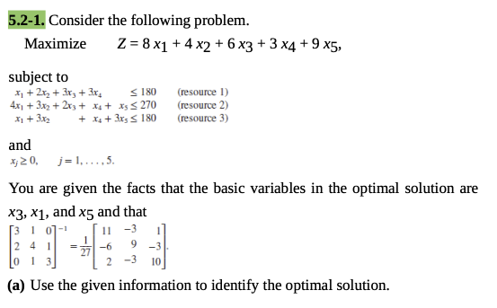 Solved 5.2-1. ﻿Consider the following problem.Maximize | Chegg.com