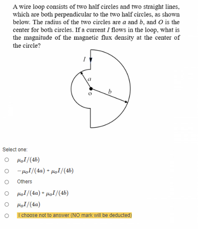 Solved A wire loop consists of two half circles and two | Chegg.com