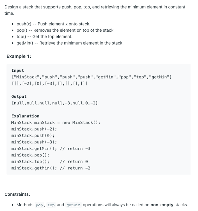 Solved Design a stack that supports push, pop, top, and | Chegg.com