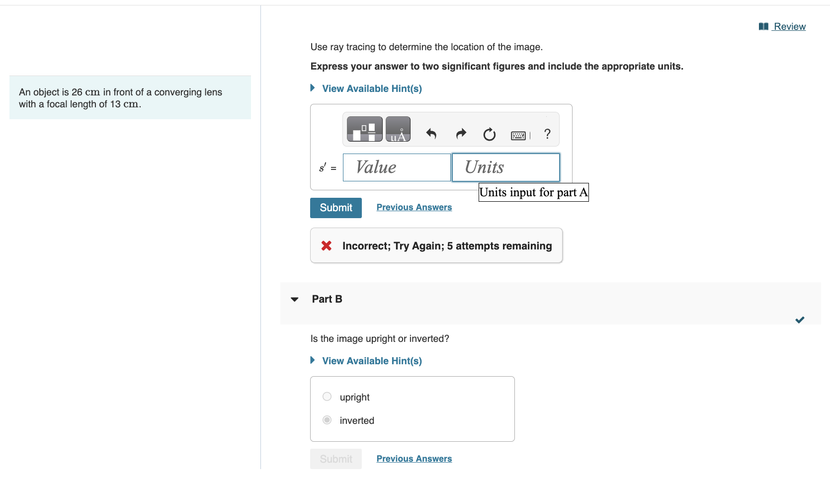 Solved Use ray tracing to determine the location of the | Chegg.com