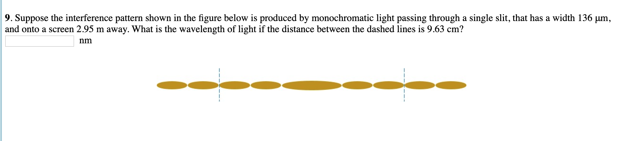 Solved 9. Suppose the interference pattern shown in the | Chegg.com