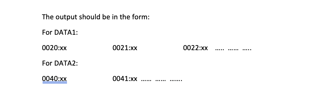 Solved Q4. Find the precise offset location of each ASCII | Chegg.com